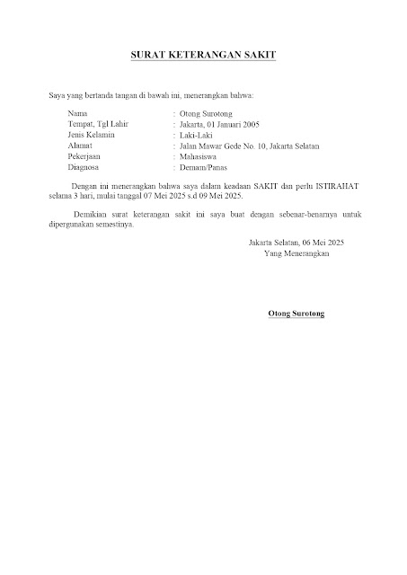 Buat Surat Keterangan Sakit Online 5 Menit Jadi | SuratPlus | SuratPlus