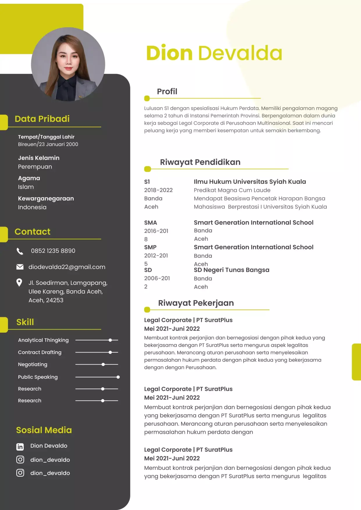 Buat CV Curriculum Vitae Online Untuk Lamaran Kerja | SuratPlus